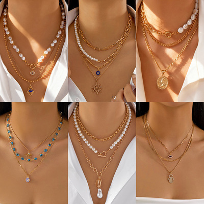 Cross-border imitation pearl collar chain for women跨境项链