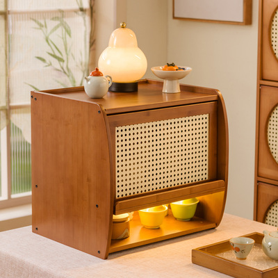 实木餐边柜日式桌面收纳柜厨房置物架桌上储物柜碗柜茶具整a0179