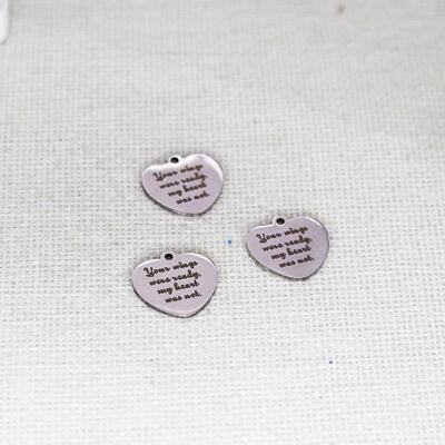 1pcsyou wings were ready my heart was not 激光雕刻不锈钢配件