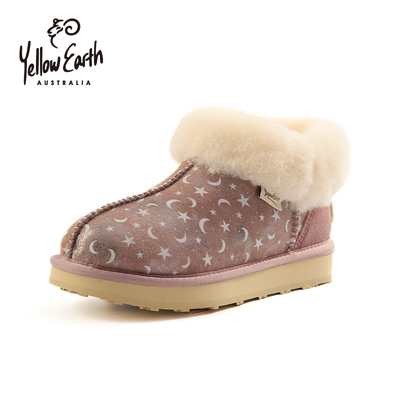 yellowearth2025澳洲耶鲁氏羊皮毛一体保暖中缝翻毛迷你靴67T