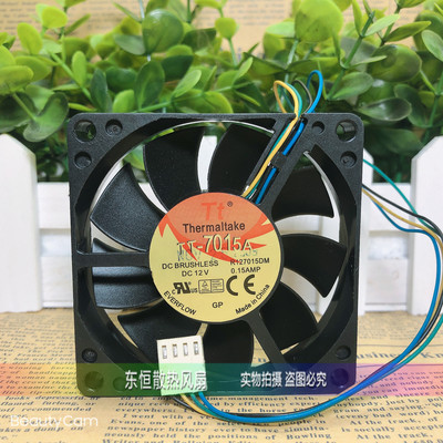 原装 EVERFLOW R127015DM 12V 0.15A 7CM 7015 4线 静音 散热风扇