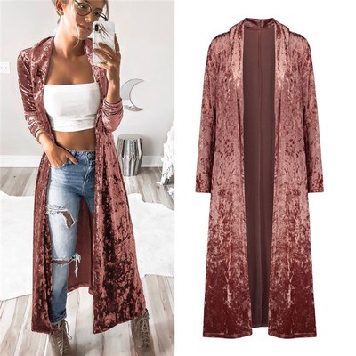 Kimono Velvet Cardigan2019 Women long Casual Outwear开衫外套
