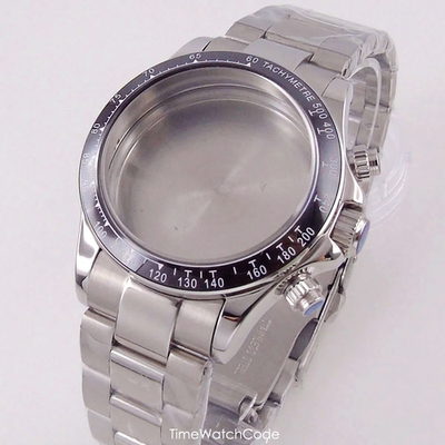 VK63 VK64石英机芯不锈钢手表表壳熊猫Daytona跑秒蓝宝石表壳配件