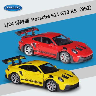 新款 威利 1:24保时捷911GT3RS（992）跑车仿真合金成品汽车模型