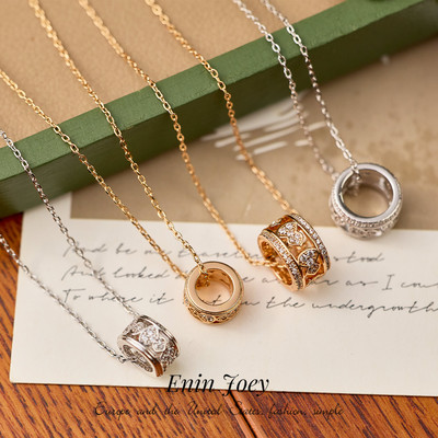 高版锆石镀金圆环小蛮腰轻奢项链