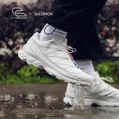 SALOMON萨洛蒙XT-6 户外登山徒步越野跑步鞋冰川白黑色男女同款