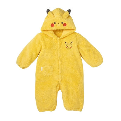 皮卡丘婴幼儿毛绒保暖连体衣