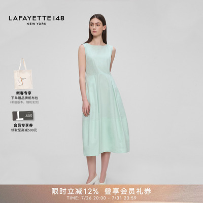 中长款A-LINE无袖连衣裙
