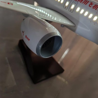 新品1:82国际航空带轮子带灯款彷真F中国商飞C919飞机模型礼品收