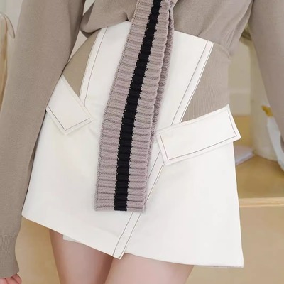 【四折清货国现】Dion Lee  秋冬新款V领针织衫上衣切割半身裙