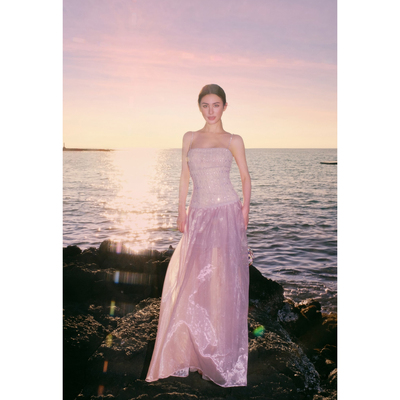Wardrobes by chen2026SS 水钻绣珠晶莹梦幻吊带大摆连衣裙