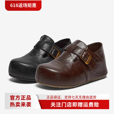 拔佳专柜正品2026春款女鞋羊皮书勃肯英伦复古内增高单鞋2825DAM6