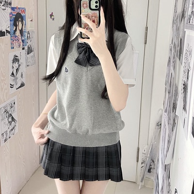 【刺篇】小园JK制服日系学院风针织背心校供感毛衣马甲坎肩女秋冬