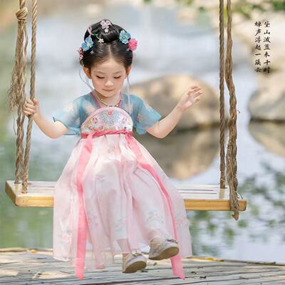 【昭仪】ZC036女童夏季新中式国风仙气高端汉服旗袍裙