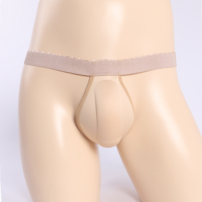 男士护鸟护裆内裤3D立体罩杯内裤丁字裤海绵护垫显大性感术后T裤