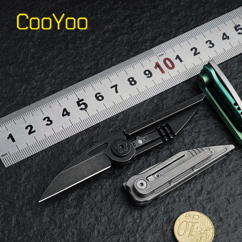 CooYoo激光L1迷你柳叶战术小刀 EDC钛合金M390随身便携水果刀具_虎窝淘