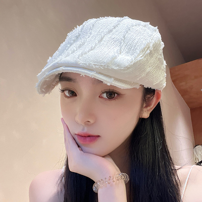 日系前进帽子女时尚纯色贝雷帽文艺复古报童画家帽蓓蕾夏秋冬鸭舌