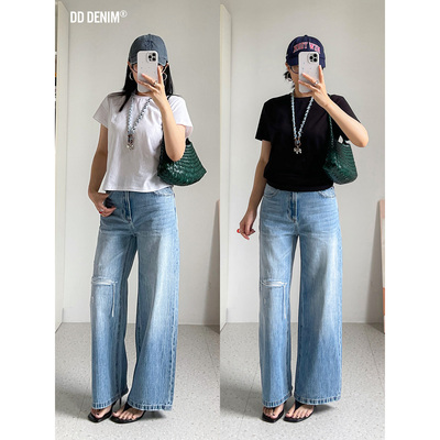 「手工冰裂纹」时髦雅痞风直筒裤