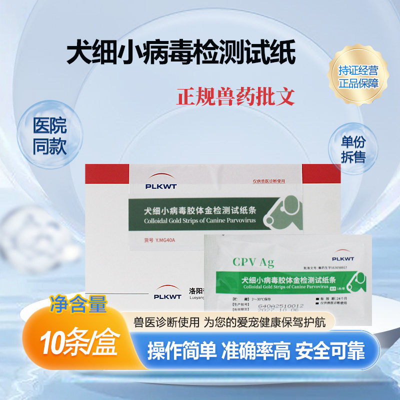 普泰生物犬细小病毒胶体金检测试纸宠物狗狗CPV细小传染病检测板