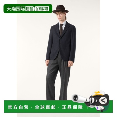 自营欧洲直邮Loro Piana 男士海军蓝初剪羊毛夹克