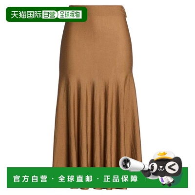 1h可退 香港直邮KHAITE 女士 中长半身裙 brown棕色 舒适时尚