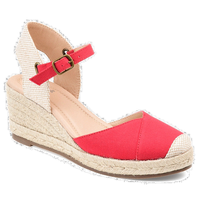 自营 Journee Collection 女式 Tru 舒适泡沫 Ashlyn 坡跟鞋 - 红