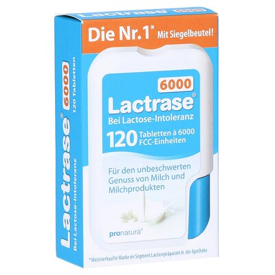 欧洲直邮德国乐迪士Lactrase 6000FCC乳糖酶片防乳糖不耐受120粒
