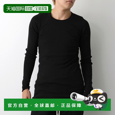 日本直邮Rick Owens RIB LS T RU02F4250 男士长袖T恤 圆领 纯色
