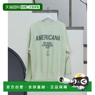 1h可退 日本直邮AMERICANA 女装 别注双面印花圆领卫衣 全棉宽松