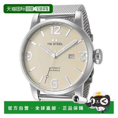 自营TW Steel Men's Maverick 48mm Silver Tone Automatic Watch