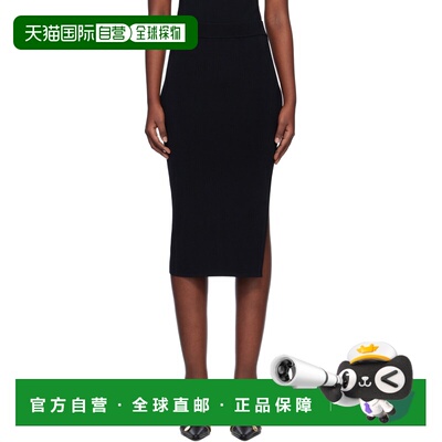 1h可退 香港直邮潮奢 versace 范思哲 女士 黑色半身裙 E77HAEMB1