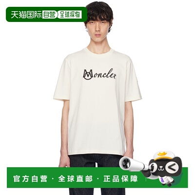 1h可退 香港直邮Moncler 盟可睐 男士 灰白色 Embroidered Varsit
