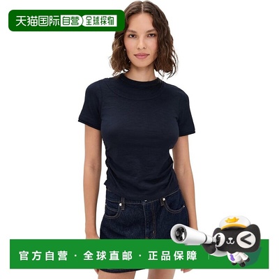 自营Veronica Beard Women's Damian Short Sleeve Top, Navy - n