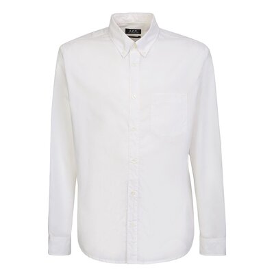 A.P.C. 男士T恤 COEVDH12509AAB 白色 徽标长袖衬衫