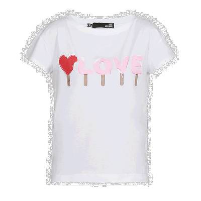 香港直邮LOVE MOSCHINO/爱 莫斯奇诺  logo印花棉质短袖T恤 W4F30