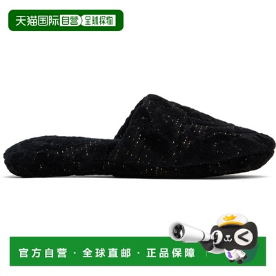 1h可退 香港直邮versace 范思哲 男士 黑色 Barocco 拖鞋 ZSLB000