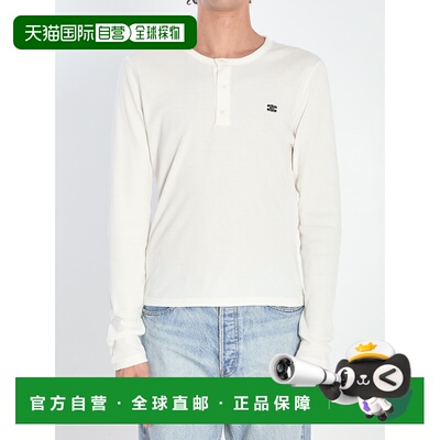 1h可退 香港直邮Celine 思琳 男士 长袖T恤 RX0A90F43 white白色