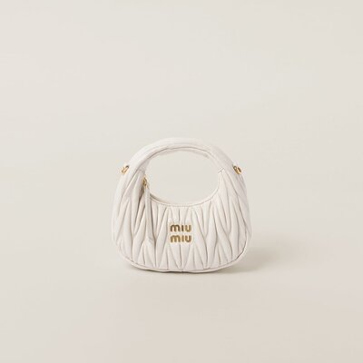 MIU MIU (2025新品) Mini sac hobo Wander en nappa matelassé