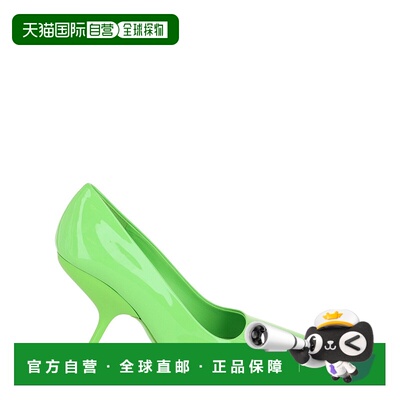 自营salvatore ferragamoEva X5长裤皮革高跟鞋-绿色 美国奥莱直