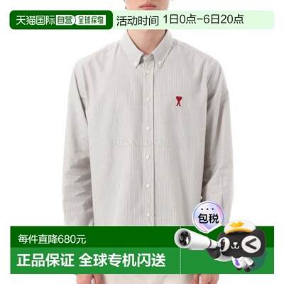 韩国直邮AMI USH063 CO0087 4761 衬衫新款条纹长袖休闲宽松衬衣