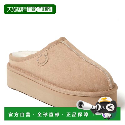 自营Fireside by Dearfoams 女款 Queenstown 正品羊毛厚底木屐 -