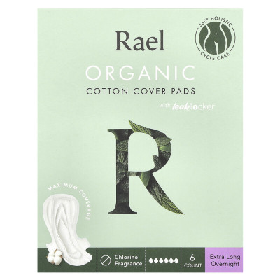 香港直邮Rael卫生护垫夜用加长型女性月经经期用舒适有机棉6正品