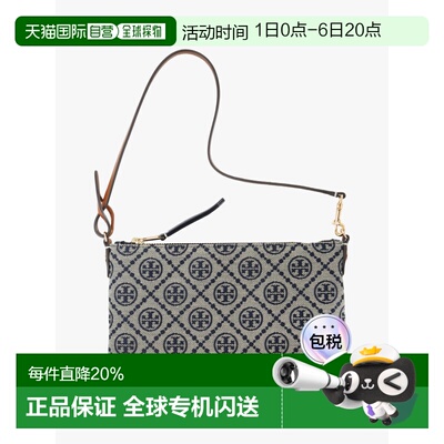 美国直邮TORY BURCH T Monogram单肩斜挎包邮差包海军蓝179962
