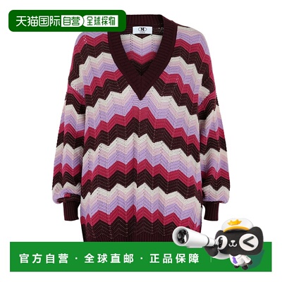 自营 m missoni大V领ZigZag毛衣-淡紫色粉白色 美国奥莱直发