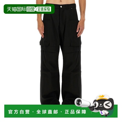香港直邮RICK OWENS 男士休闲裤 RU02E1346WGP09 AW2025 黑色