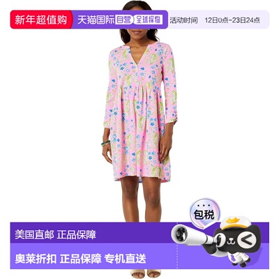 自营Lilly Pulitzer Loran Dress Women's Pink Floral  Cotton P