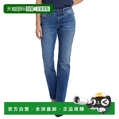 自营NYDJ Petite Marilyn Picasso Lake Straight Leg Jean - blu