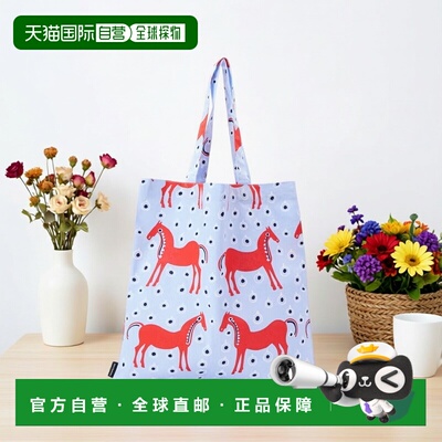 1h可退 日本直邮marimekko 女士 Musta Tamma印花棉质托特包 5226