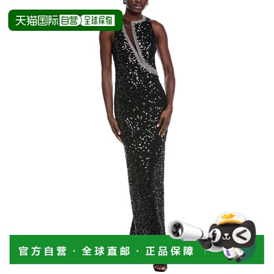 自营Aidan Mattox Embellished Gown - Black 连衣裙美国直发奥莱