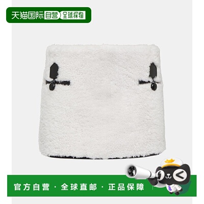香港直邮BLANCHA 女士 皮革边毛羊皮迷你半身裙 white白色 舒适时